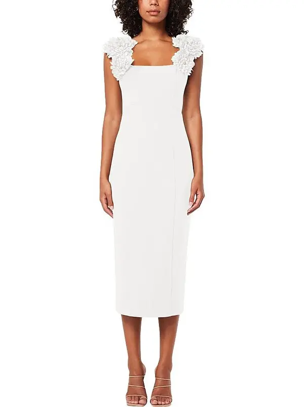 ELLIATT Gabby Chrysanthemum Applique Dress - White