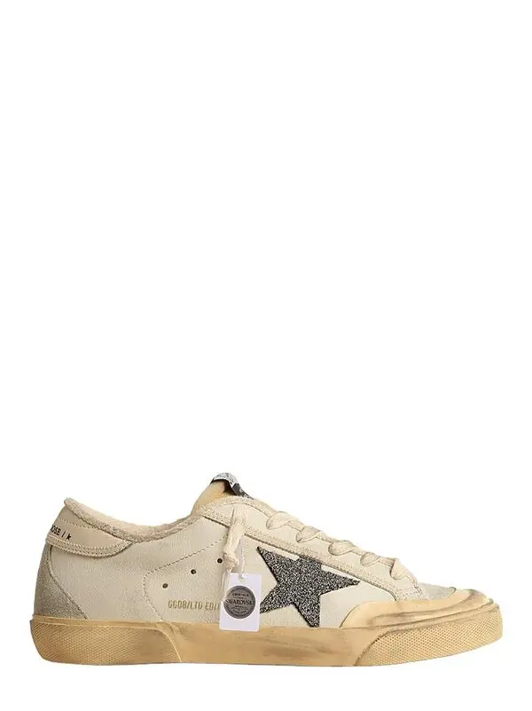 GOLDEN GOOSE Super-star Low Top Sneakers With Swarovski Crystals - White Ice