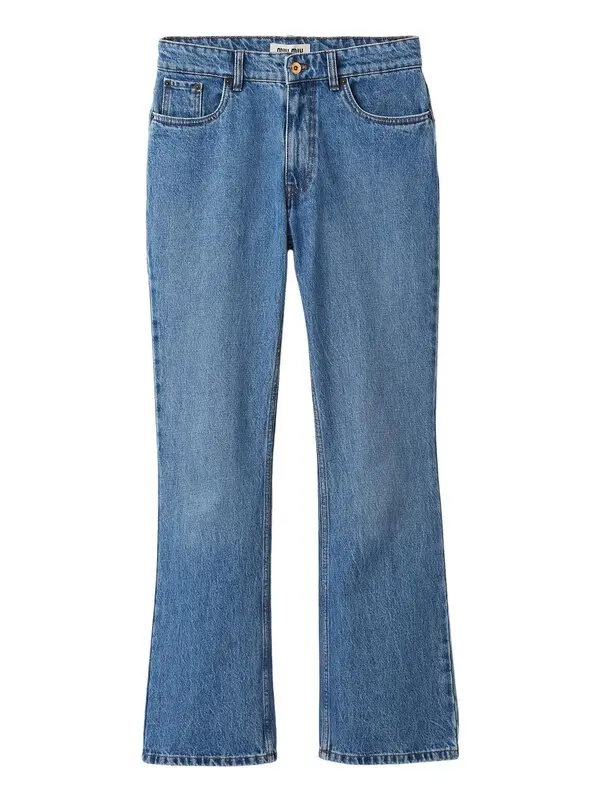 Miu Miu Washed Denim Slim Pants - Sapphire Blue