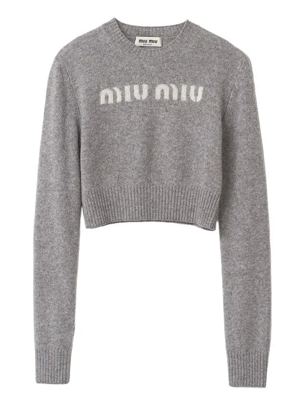 Miu Miu Wool And Cashmere Sweater - Grey