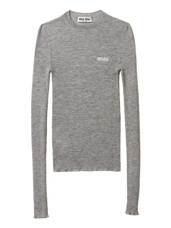 Miu Miu Cashmere And Silk Sweater - Grey