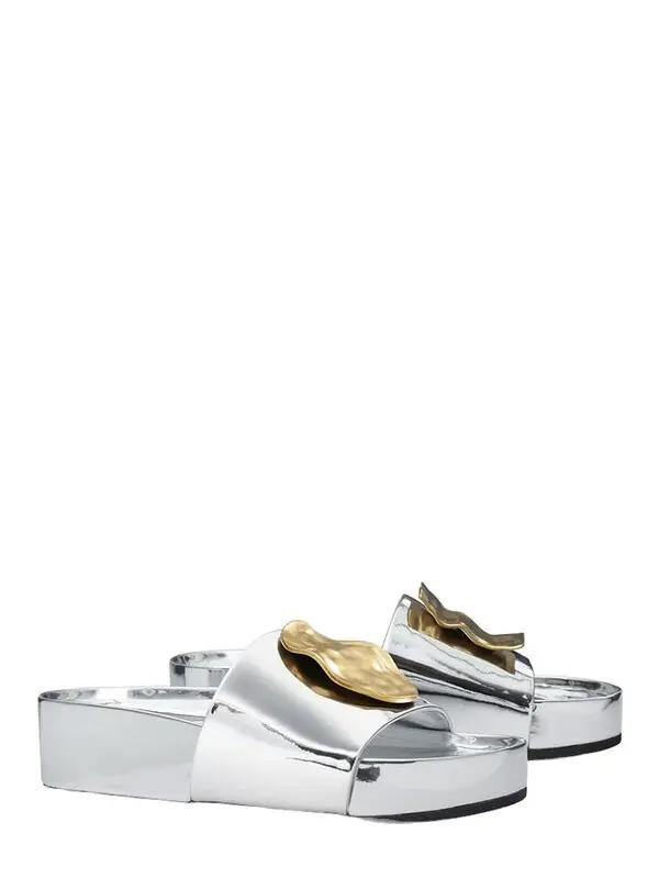 Tory Burch Patos Mismatched Slide - Argento