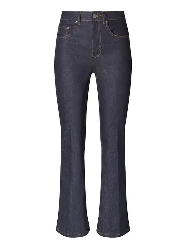 Tory Burch Cropped Flare Jeans - Raw/unwashed