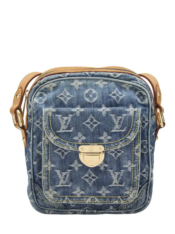 LOUIS VUITTON Monogram Denim Camera Bag - Blue