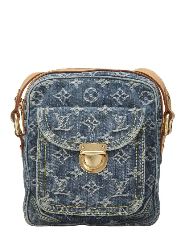LOUIS VUITTON Monogram Denim Camera Bag - Blue