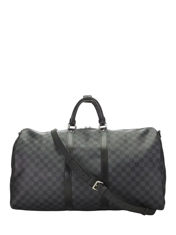 LOUIS VUITTON Damier Graphite Keepall Bandouliere 55 - Black