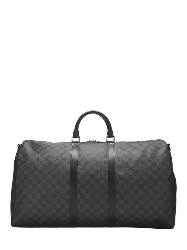 LOUIS VUITTON Damier Graphite Keepall Bandouliere 55 - Black