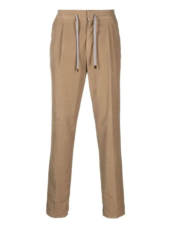 Brunello Cucinelli Tapered-leg Corduroy Trousers - Neutrals