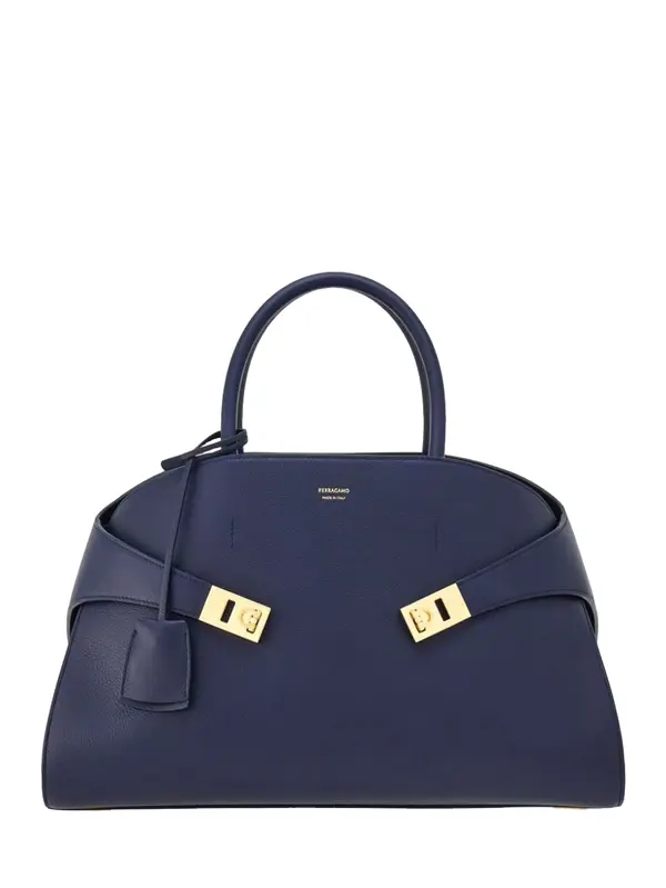 FERRAGAMO Hug Leather Tote - Blue