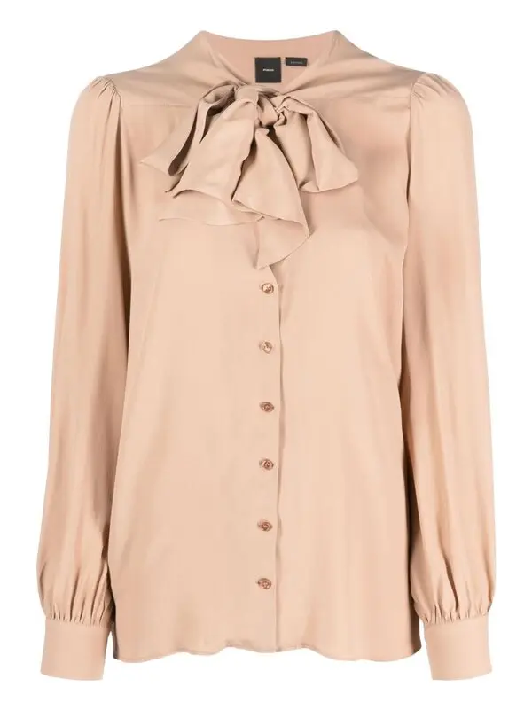 Pinko Pussy-bow Collar Shirt - Neutrals