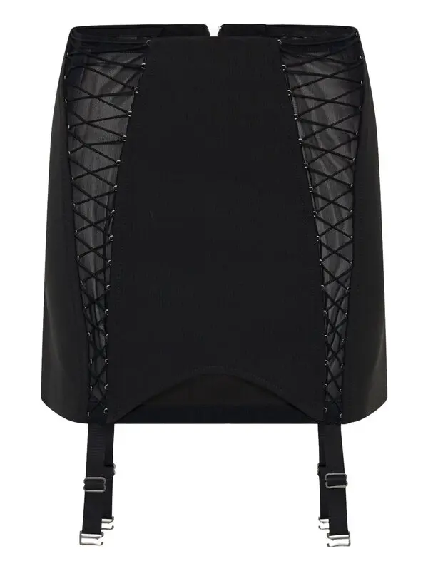 DION LEE Lace-up Mini Skirt - Black