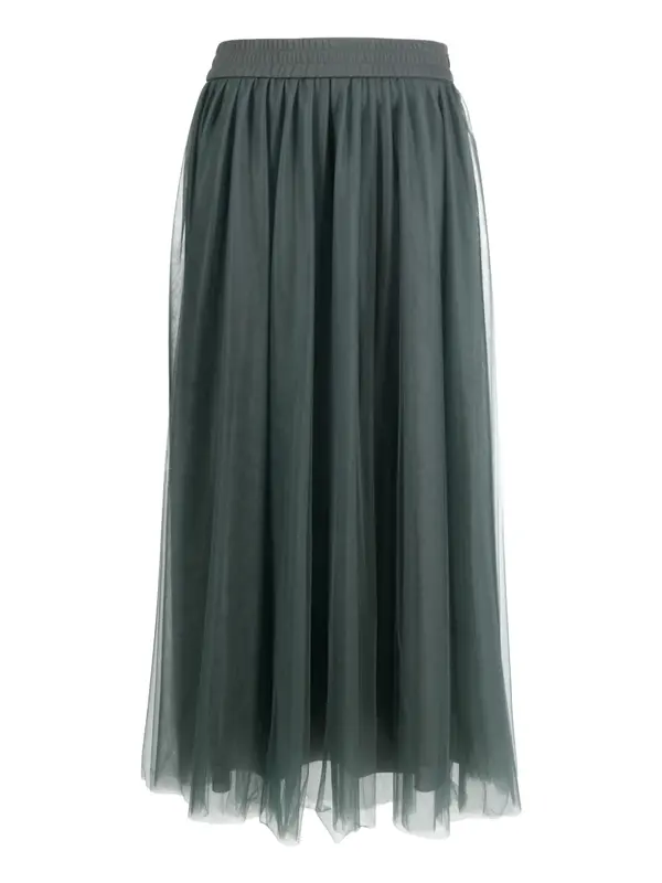 Fabiana Filippi Elasticated-waist Tulle Midi Skirt - Grey