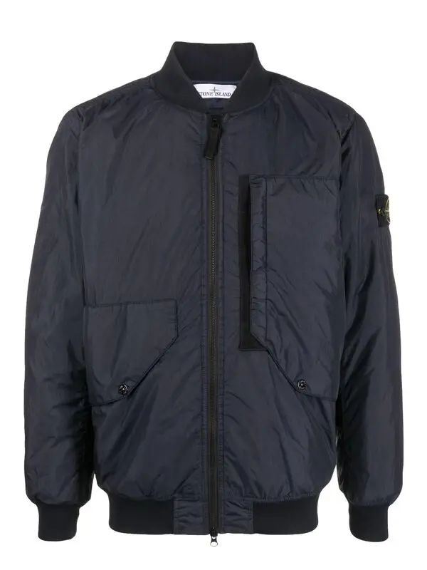 Stone Island Panelled Bomber Jacket - Blue