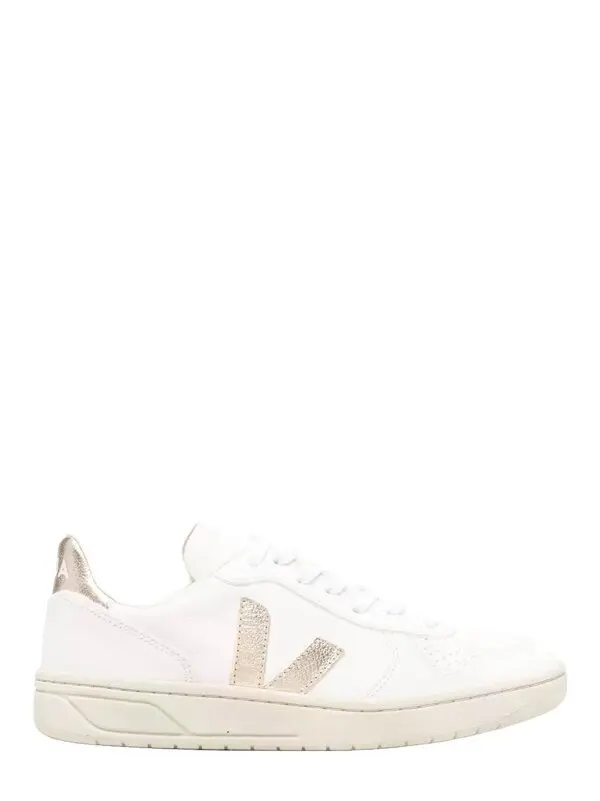VEJA V-10 Chromefree Leather Sneakers - White