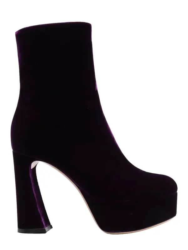GIANVITO ROSSI 110mm Velvet Platform Boots - Purple