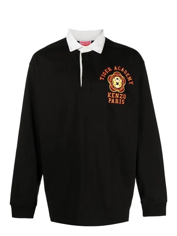 Kenzo Tiger Academy Cotton Polo Shirt - Black
