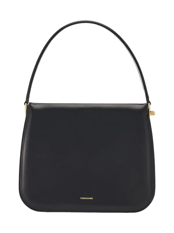 FERRAGAMO Semi-rigid Leather Bag - Black
