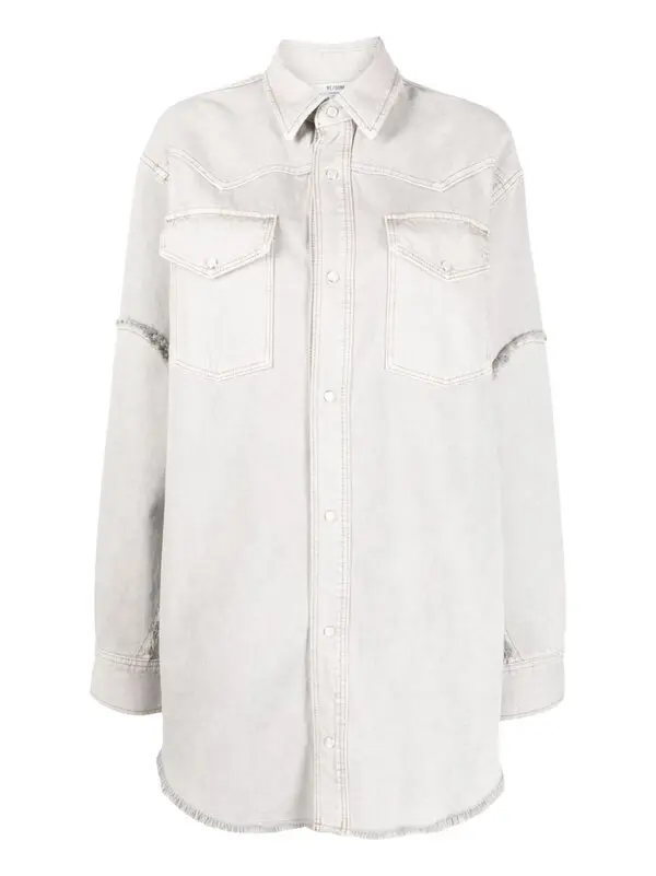 RE/DONE Oversized Denim Shirt Jacket - Neutrals