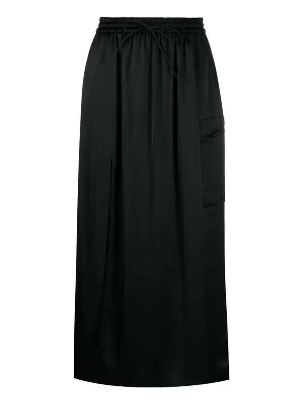 Y3 Satin Cargo Skirt - Black
