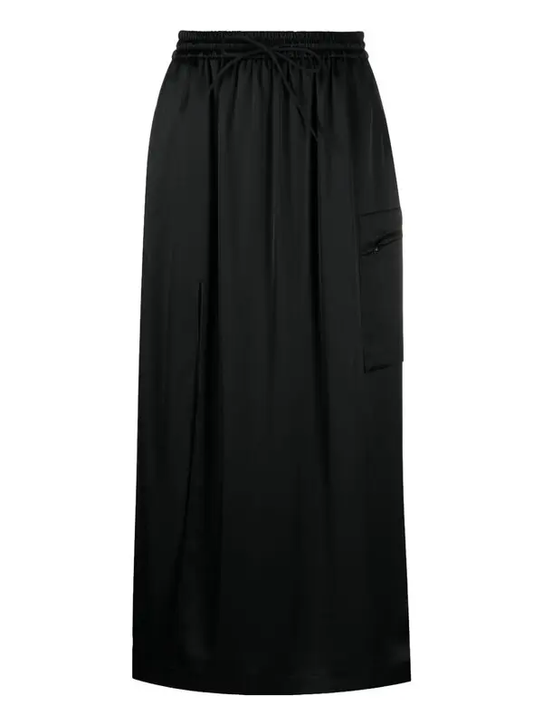 Y3 Satin Cargo Skirt - Black