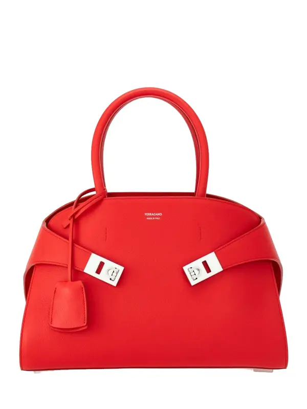 FERRAGAMO Hug Leather Tote - Red