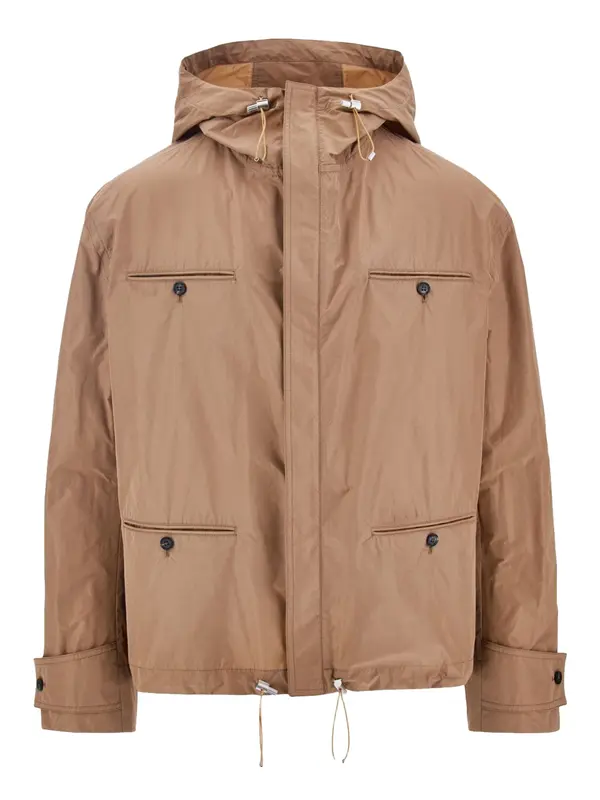 FERRAGAMO Pockets Hooded Jacket - Neutrals