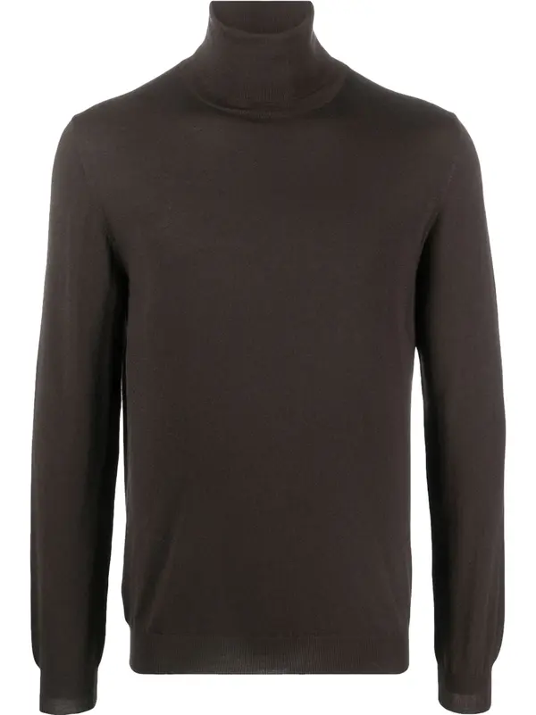ZANONE Roll-neck Fine-knit Jumper - Brown