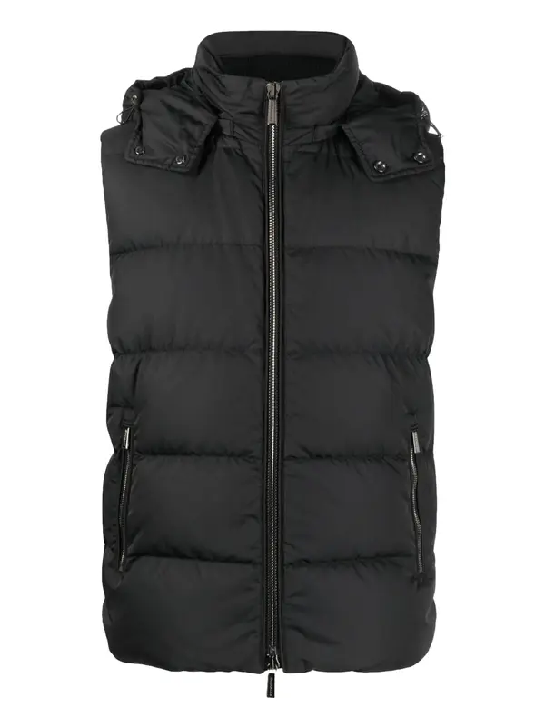 MOORER High-neck Padded Gilet - Black
