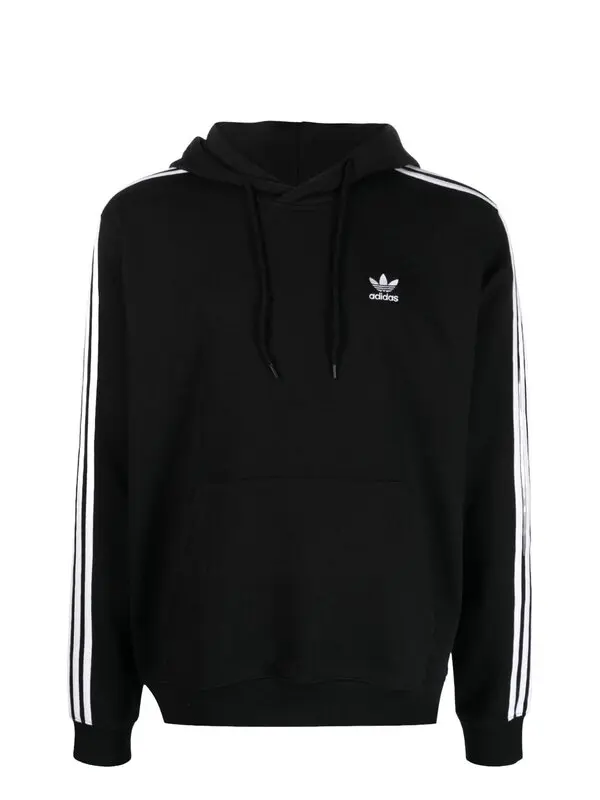 Adidas Trefoil-logo Drawstring Hoodie - Black