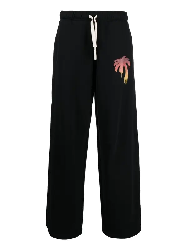 Palm Angels I Love Pa Wide-leg Track Pants - Black