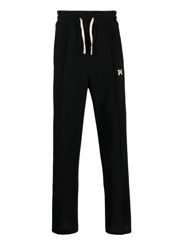 Palm Angels Monogram-embroidered Track Pants - Black