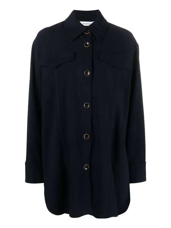 Rodebjer Pointed-collar Button-up Shirt - Blue