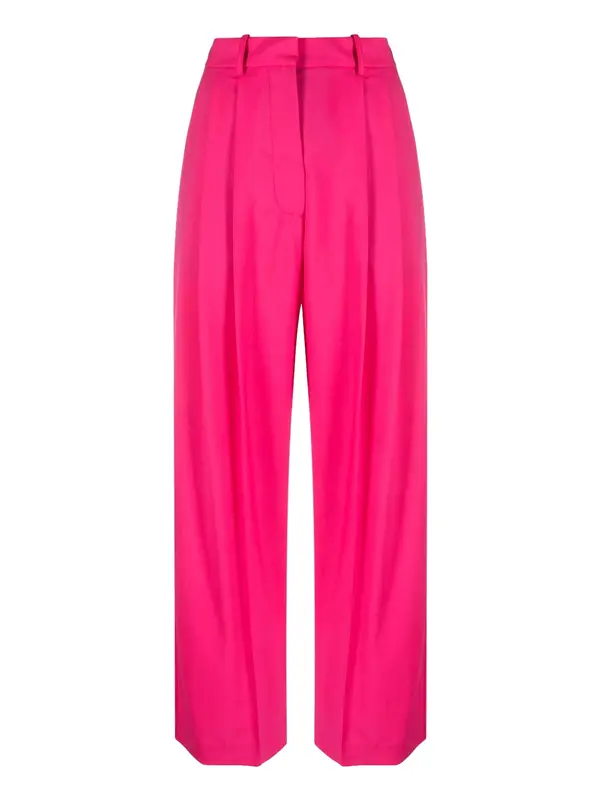 ALYSI Pleat-detail Straight-leg Trousers - Pink
