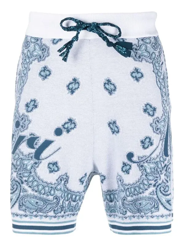 Amiri Paisley Print Drawstring Shorts - White