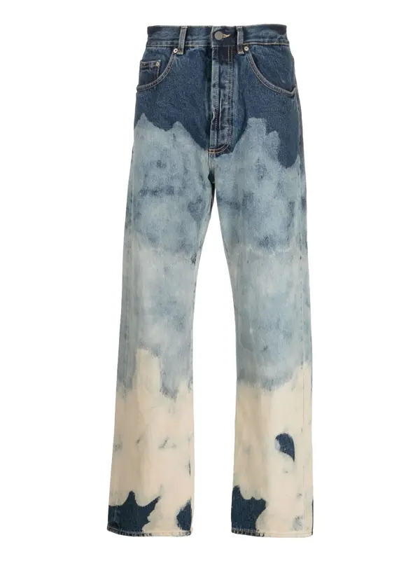 Palm Angels Tie-dye Straight Jeans - Blue