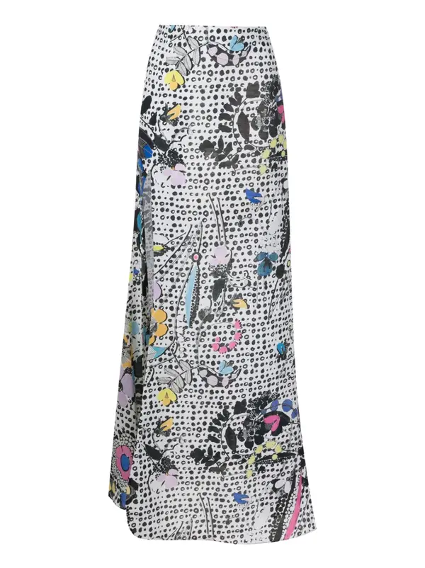 AMIR SLAMA Floral-print Maxi Skirt - Multicolour
