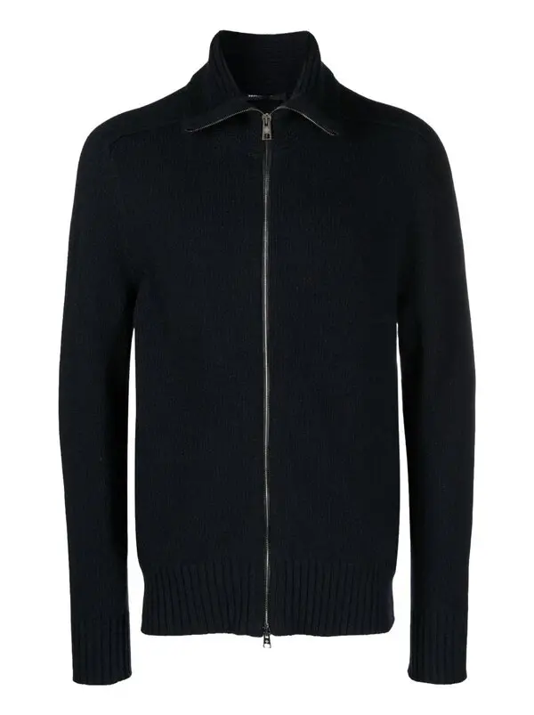 Tagliatore Zip-up Knitted Jumper - Blue