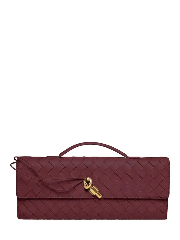 Bottega Veneta Andiamo Top Handle Clutch - Barolo