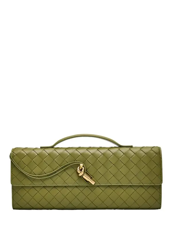 Bottega Veneta Andiamo Top Handle Clutch - Matcha