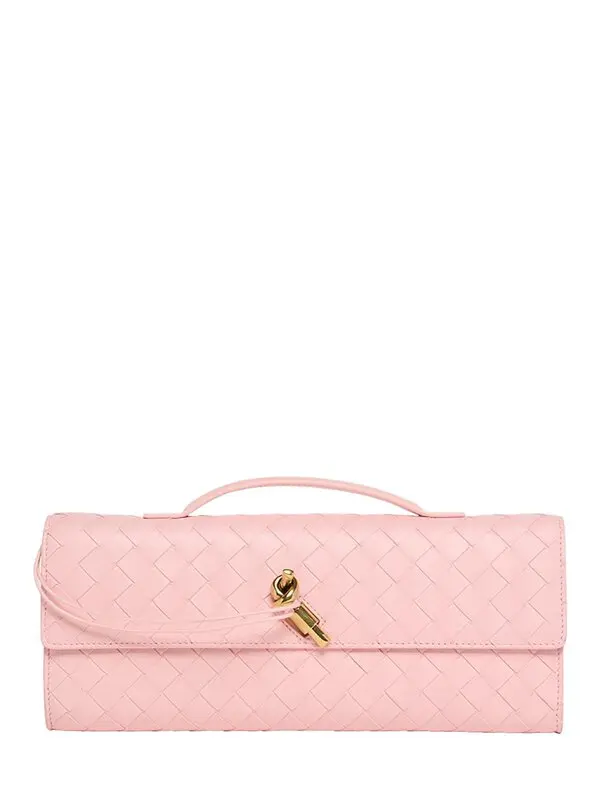 Bottega Veneta Andiamo Top Handle Clutch - Rose