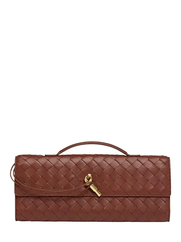 Bottega Veneta Andiamo Top Handle Clutch - Sapele