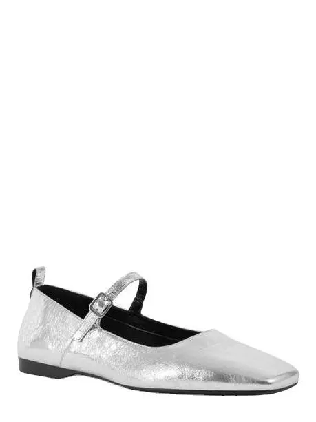 VAGABOND SHOEMAKERS Delia Mary Jane Flat - Silver