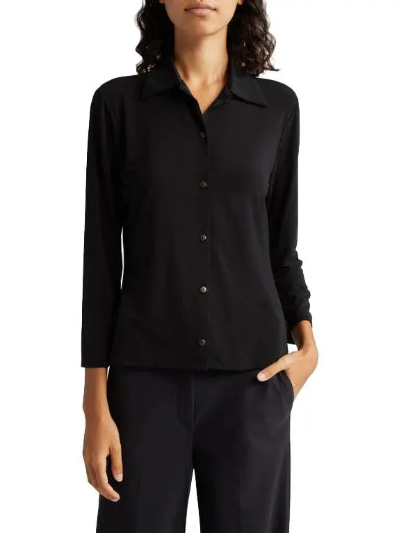 Vince Long Sleeve Button-up Shirt - Black