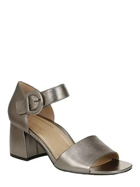 Vionic Chardonnay Block Heel Sandal - Pewter