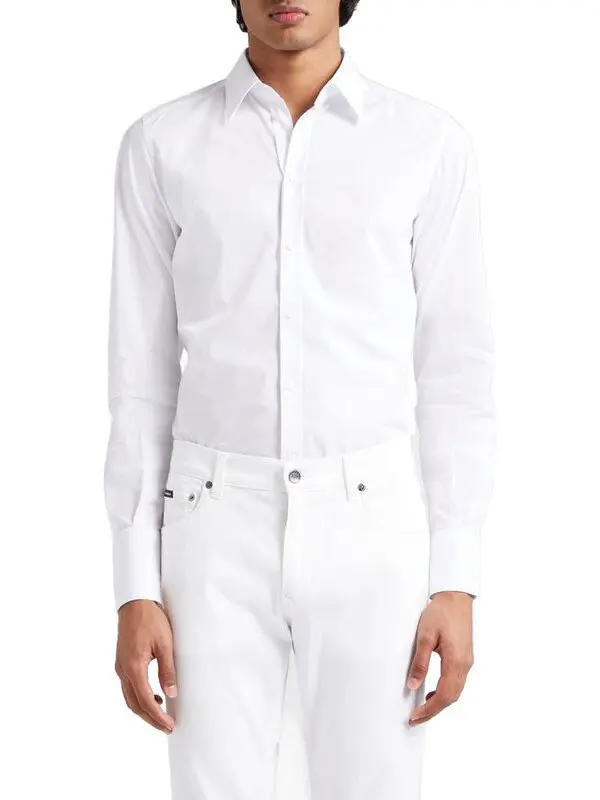 Dolce & Gabbana Cotton Poplin Button-up Shirt - White