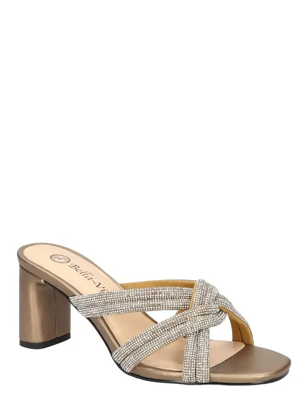 BELLA VITA Carmen Crystal Sandals - Bronze Suede