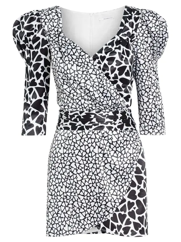 Olivia Rubin Leonie Printed Mini Dress - Black