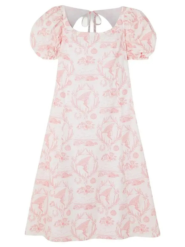 Sindiso Khumalo Palesa Cutout Printed Midi Dress - Baby Pink