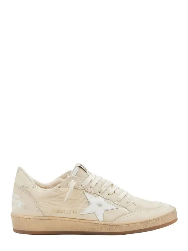 GOLDEN GOOSE Ball Star Leather-trimmed Nylon Sneakers - Ivory