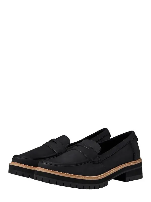 Toms Cara Loafers With Platform Stacked Heel - Black